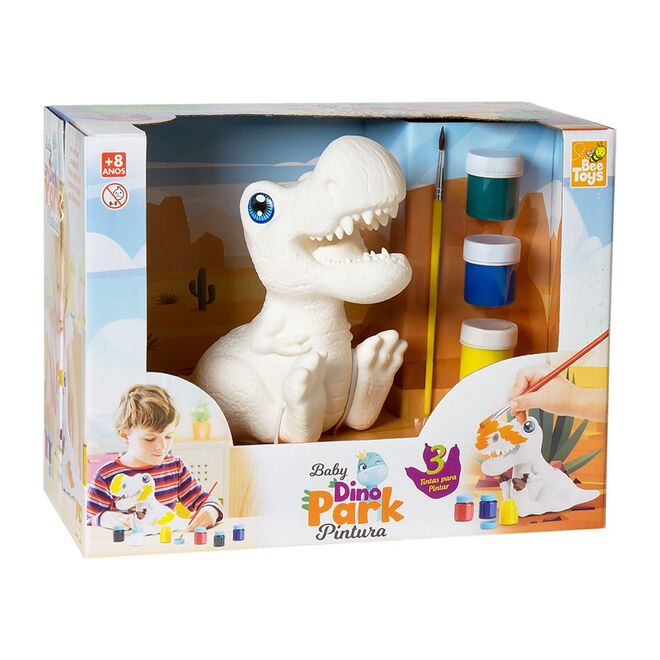 Dinossauro Brinquedo Para Colorir e Pintar Dino Park T-rex Infantil + 3 ...